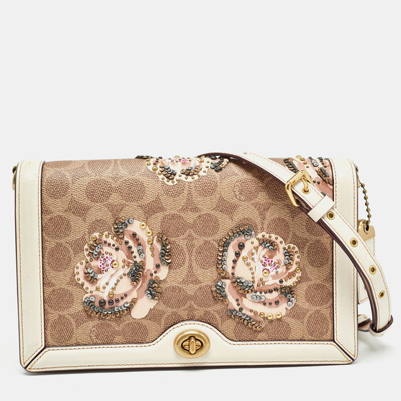 Coach | Bags | Coach Beogeold Rose Signature Coated Canvas And Leather ...
